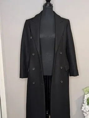 Babaton | Jackets & Coats | Babaton Black Doublebreasted Long Trench ...